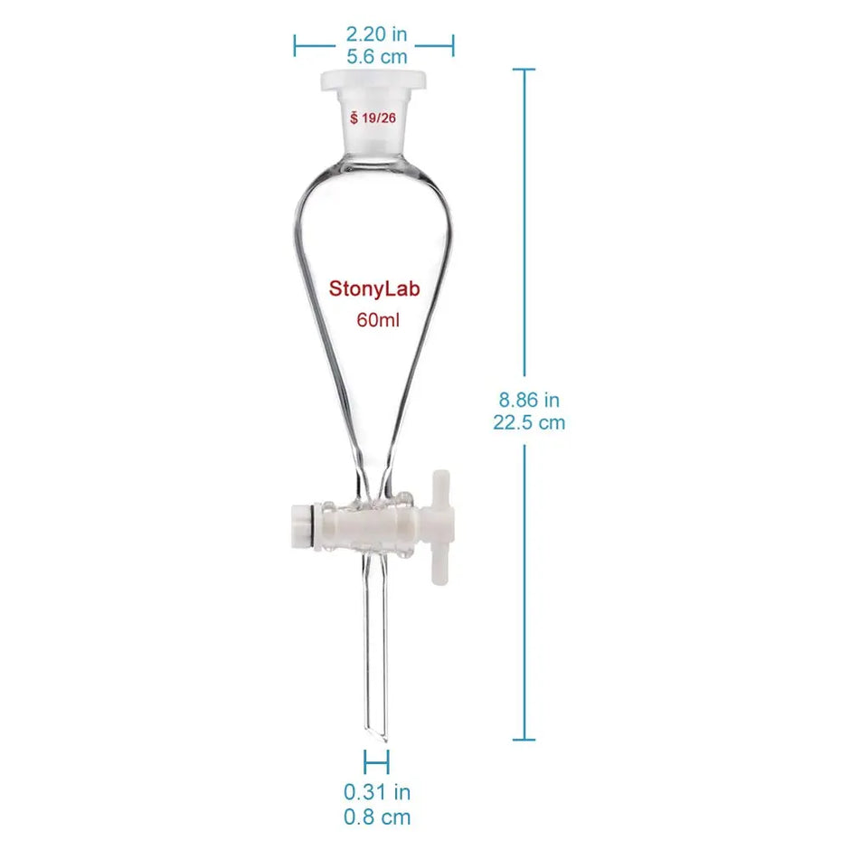 Conical Separatory Funnels - Accurate Liquid Separation - StonyLab