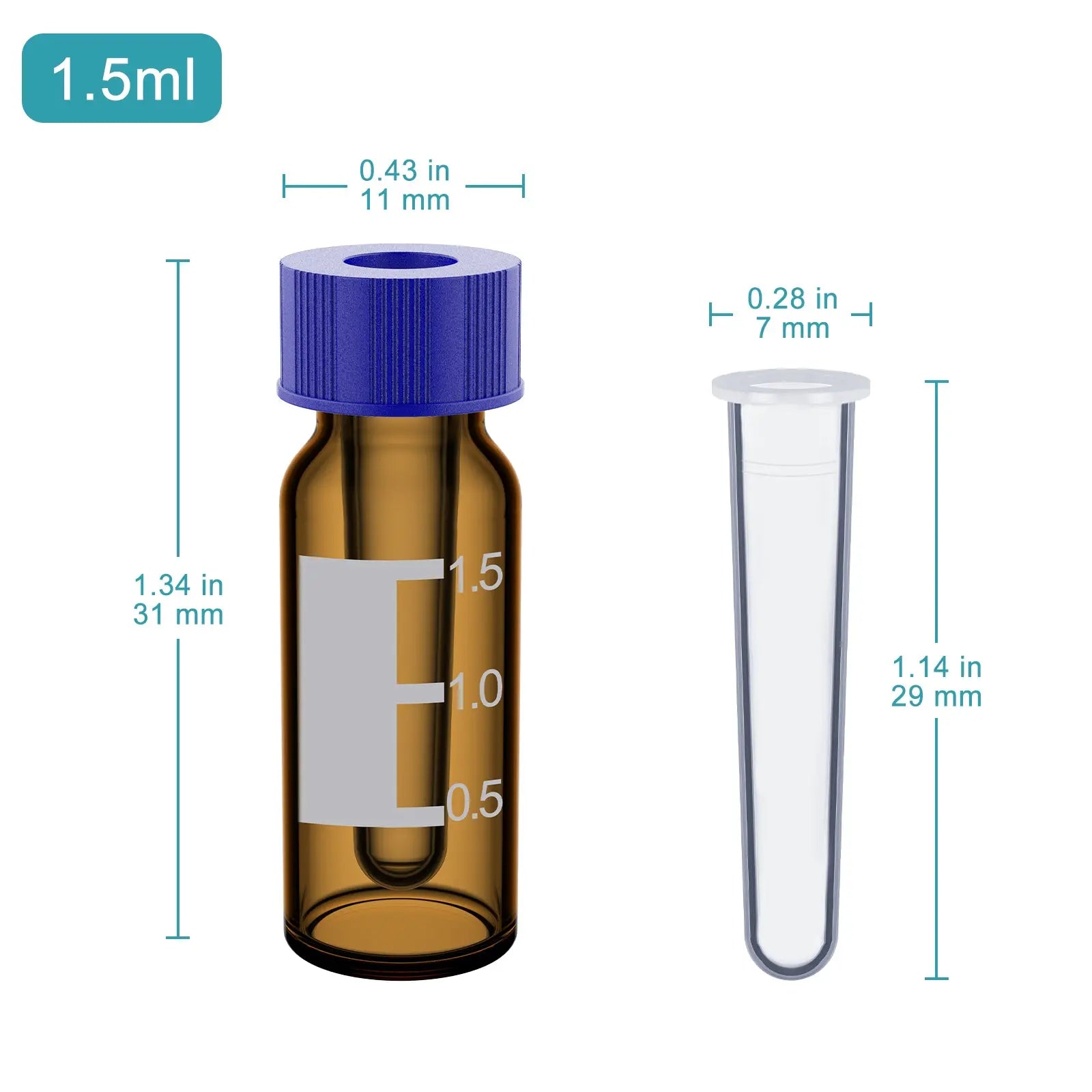 2 ml Chromatography Sampling Vials with PP Inserts 100-Pack – StonyLab