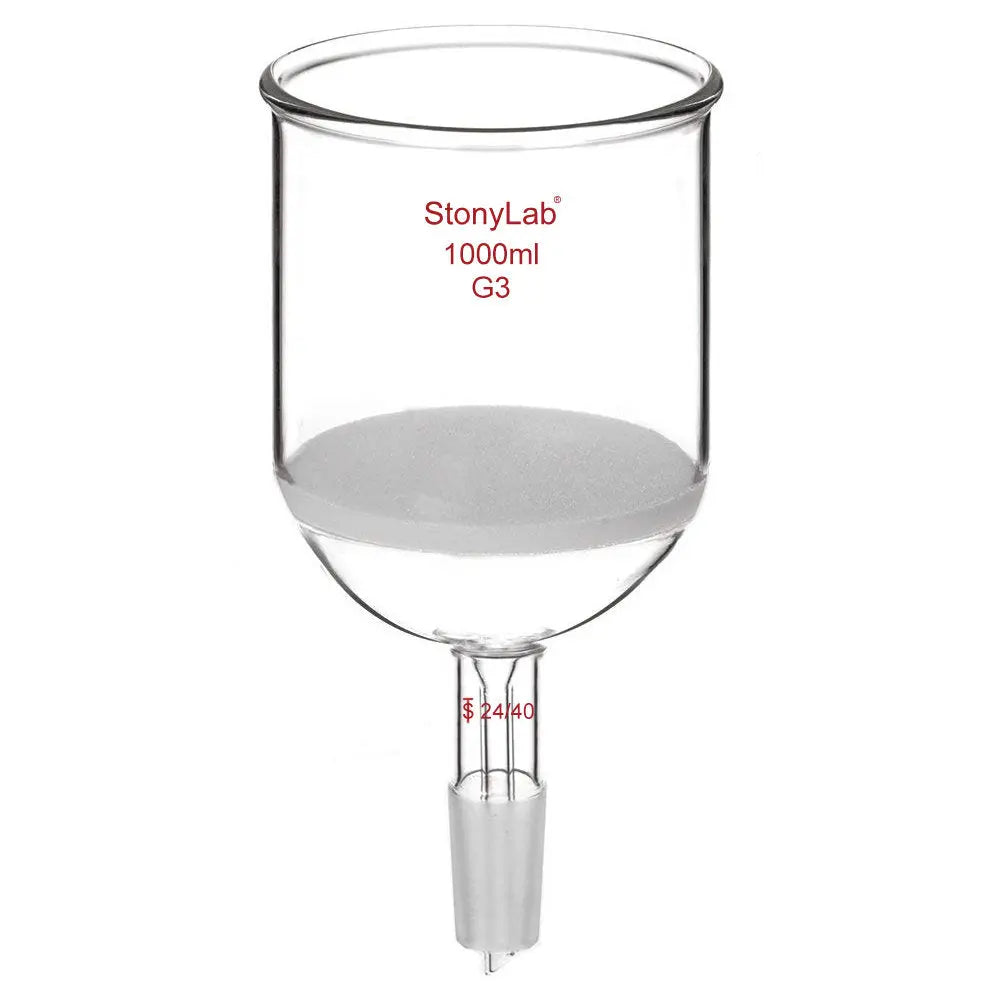 StonyLab Fine Frit Buchner Funnel 15-40μm 24/40 Joint 60-1000ml
