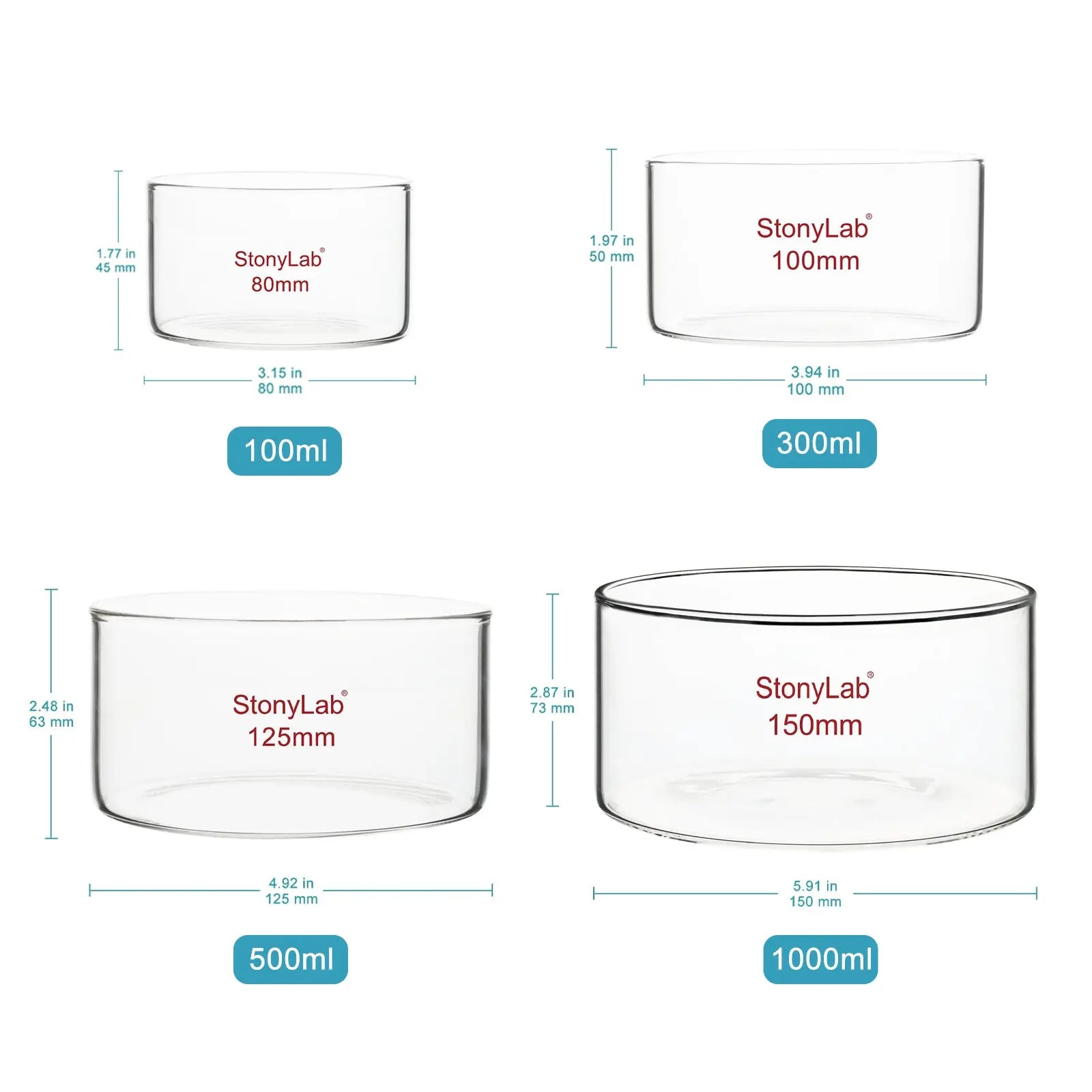 Borosilicate Glass Crystallizing Dish for Lab Use | StonyLab