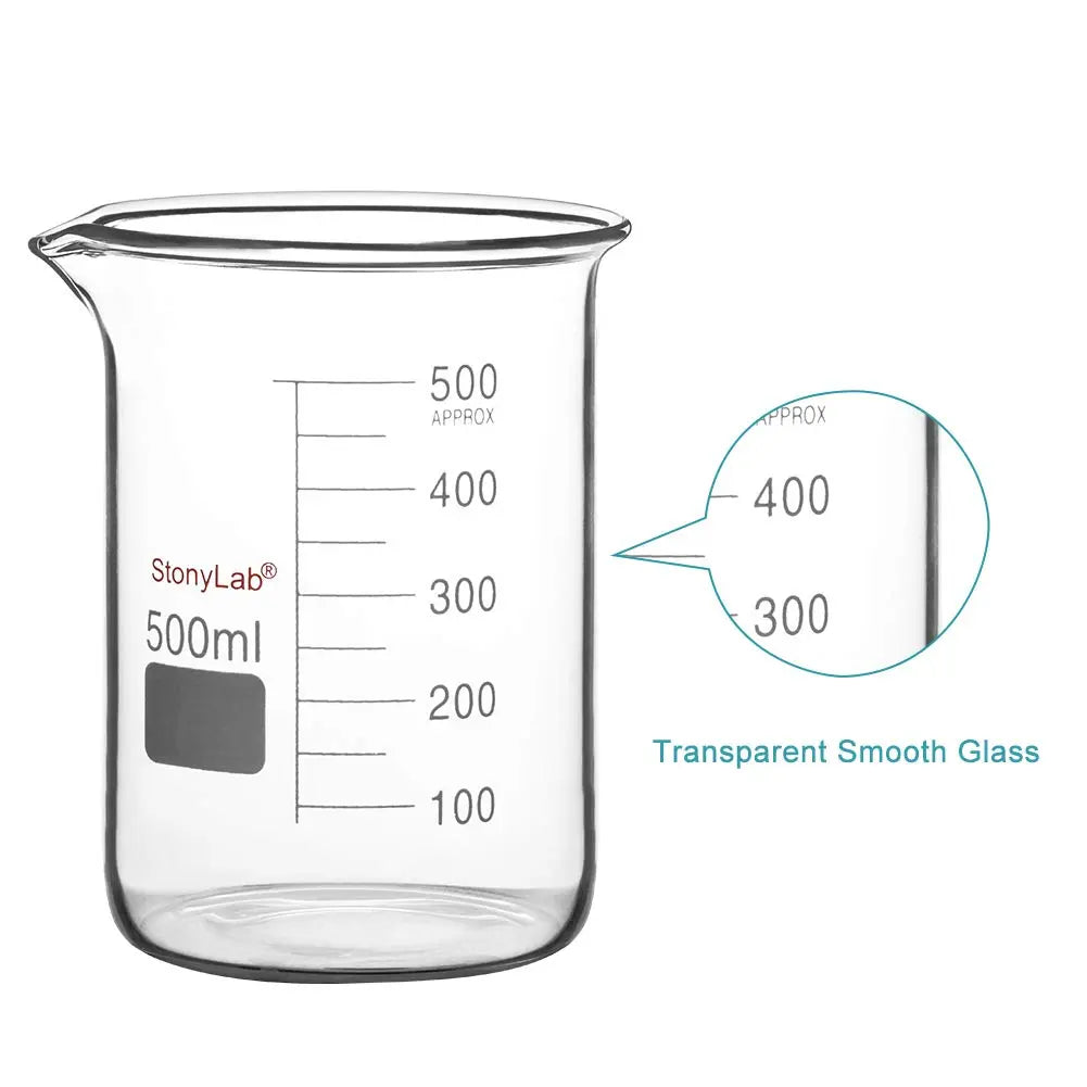 Glass Beaker Set, Combo Pack Graduated Griffin Beakers - StonyLab