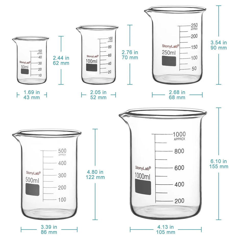 StonyLab Lab Beakers – Accurate Measurement & Mixing | 10% Off + Free ...