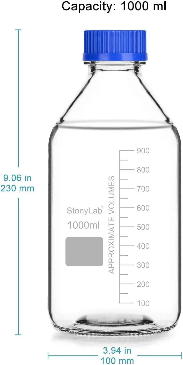 Graduated Storage Bottles, Lab Reagent Media Storage Bottle - StonyLab