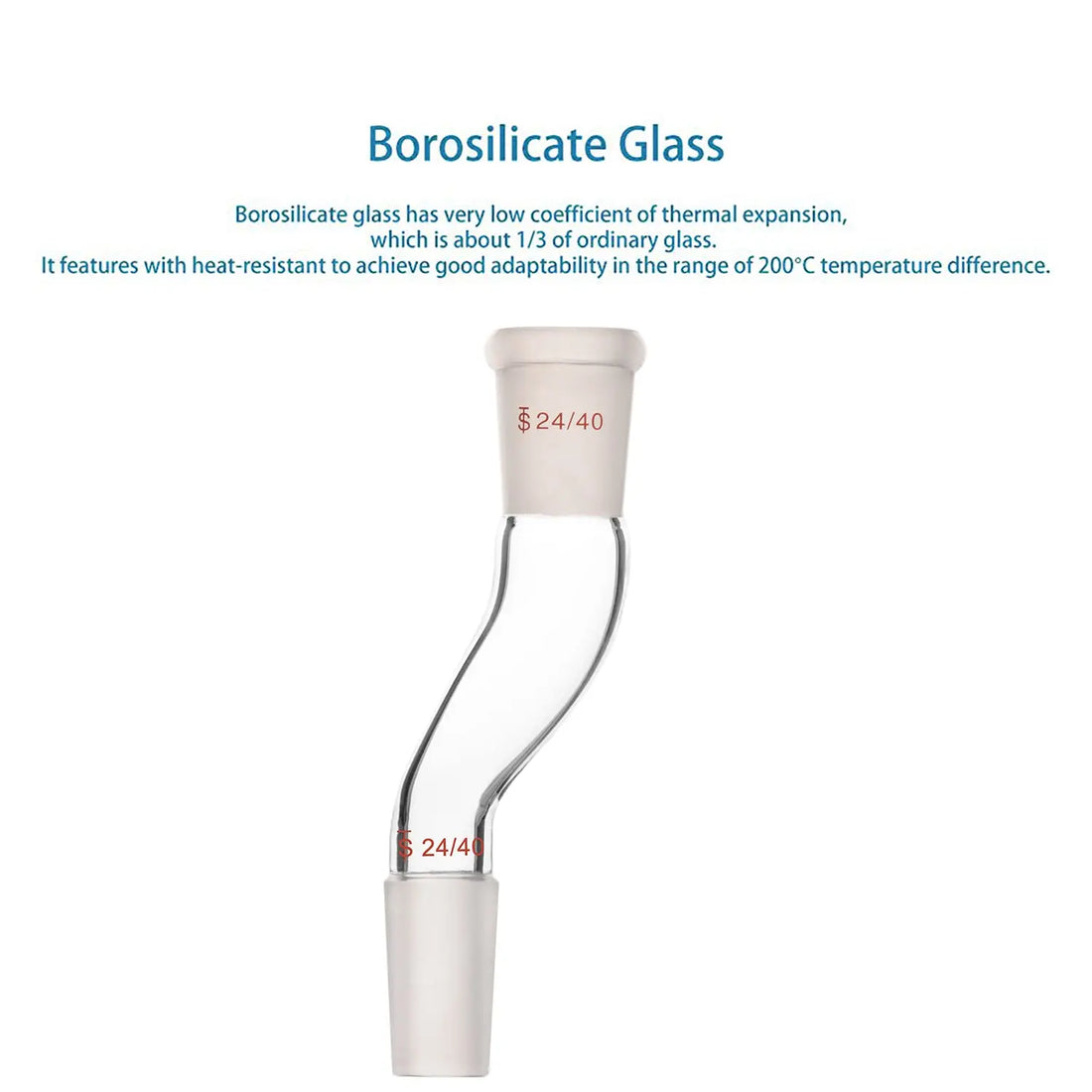Glass Connecting Adapter, Borosilicate Glass Offset Adapter - StonyLab