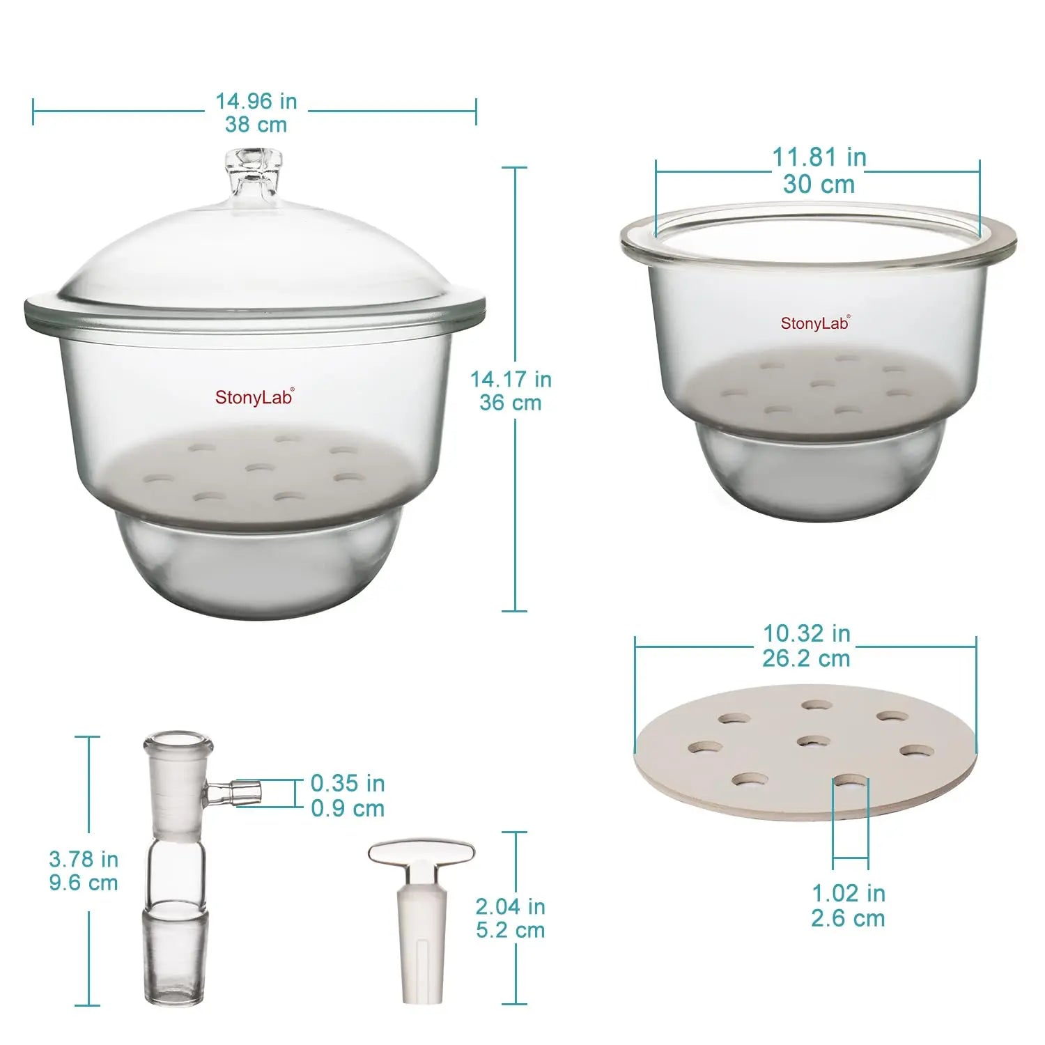 Glass Vacuum Desiccator, Lab Vacuum Desiccator - StonyLab