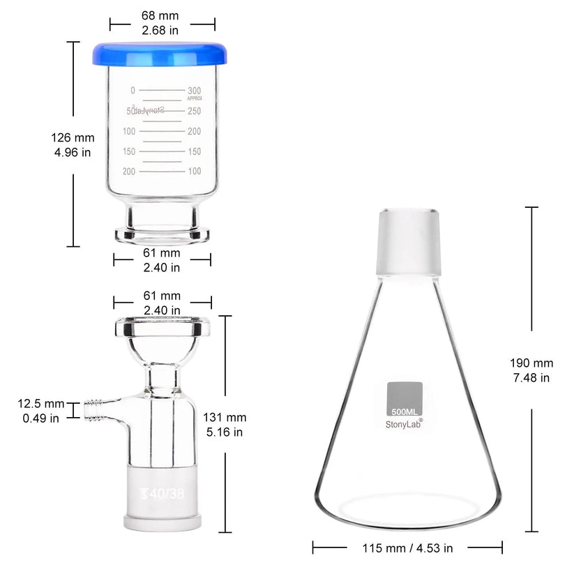Borosilicate Glass Vacuum Filtration Assembly Filter Kit - StonyLab