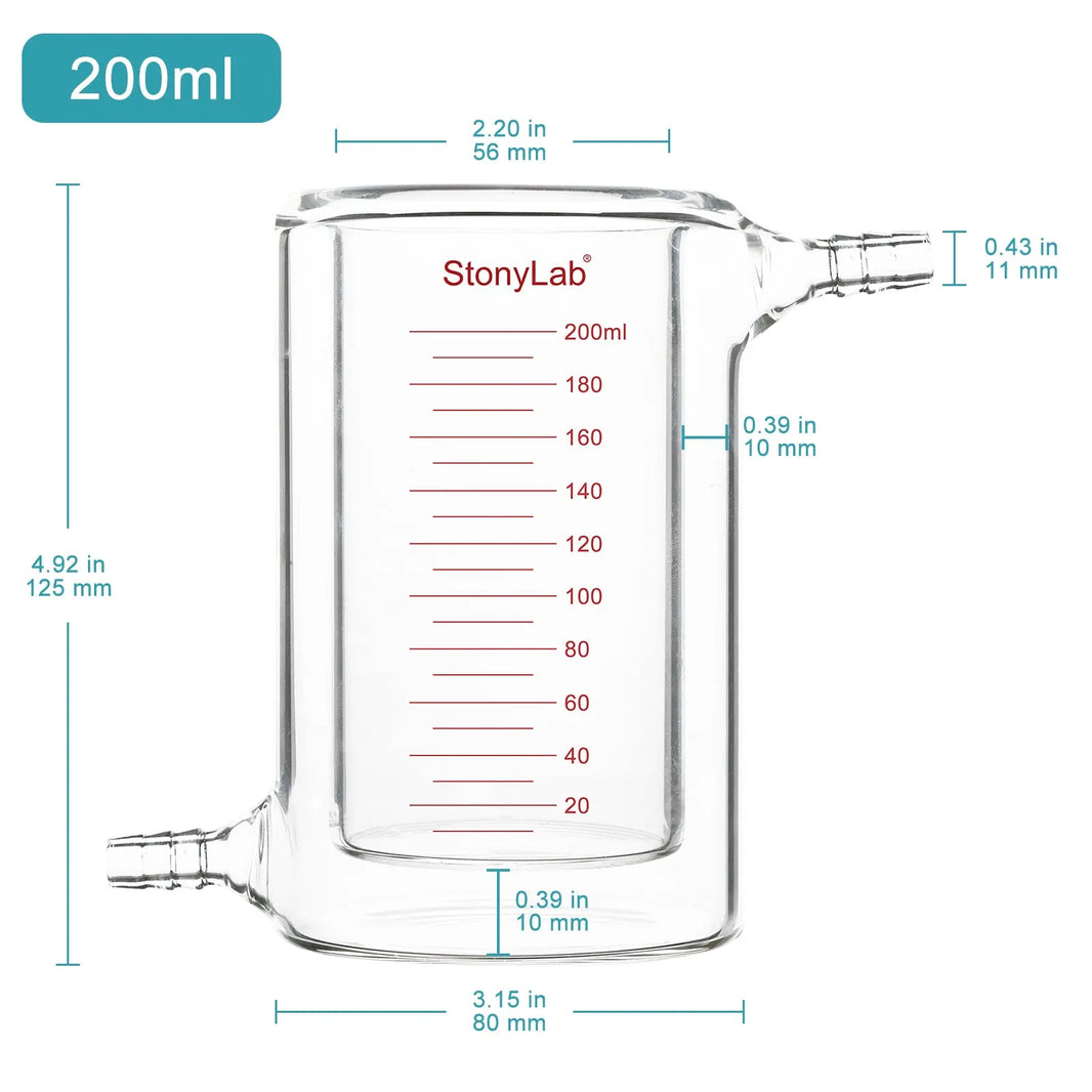 Jacketed Glass Beaker Lab Heating Double Wall Beaker | StonyLab
