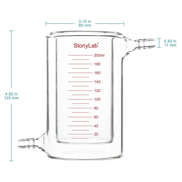 Graduated Jacketed Beaker, Double-Layer Lab Reaction Beaker - StonyLab