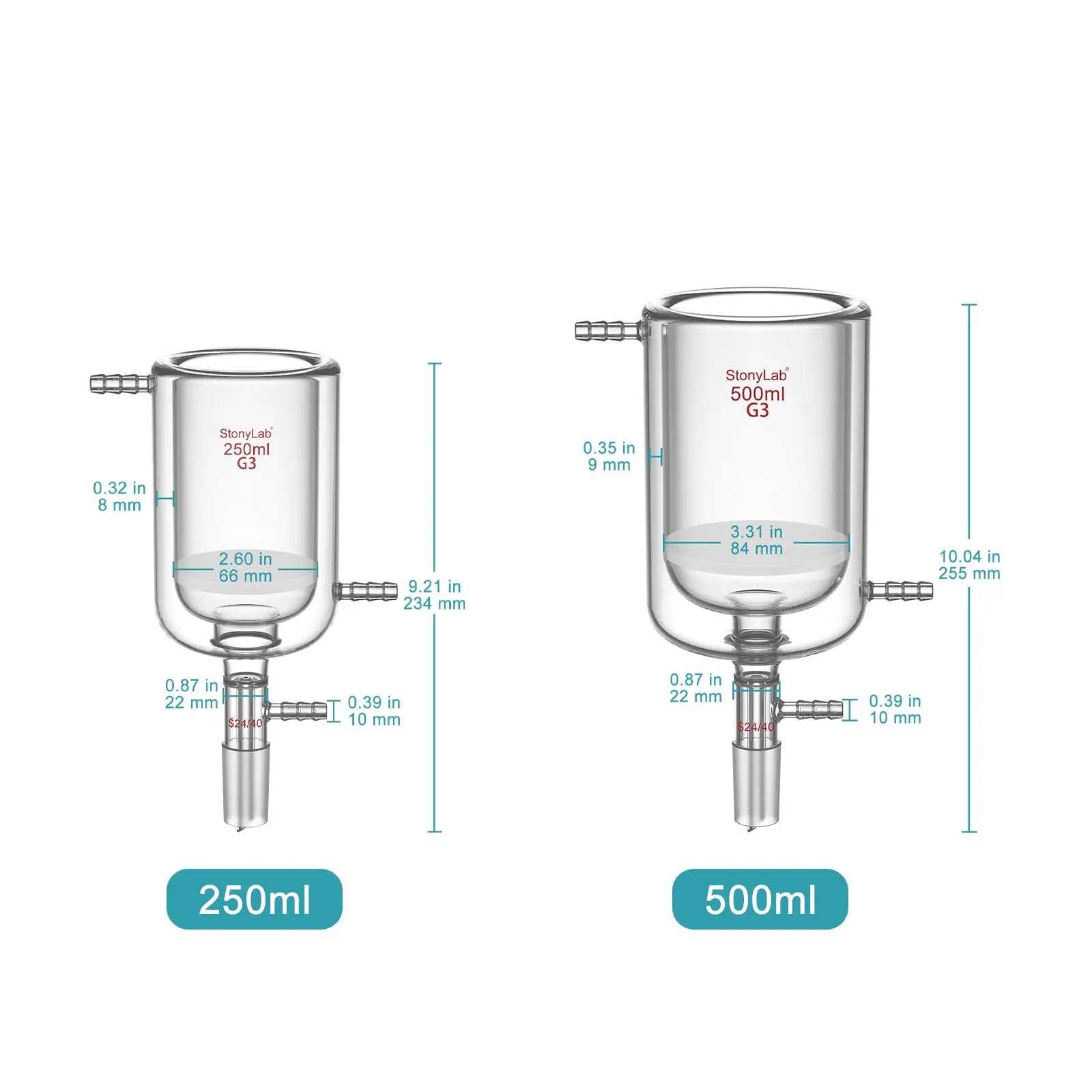 Jacketed Buchner Filter Funnel, Fine Frit, 24/40 Joint, 250–500 mL ...