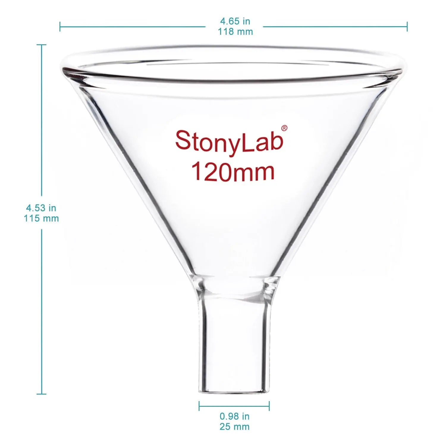 Glass Powder Funnel, Borosilicate Glass Short Stem Funnel - StonyLab