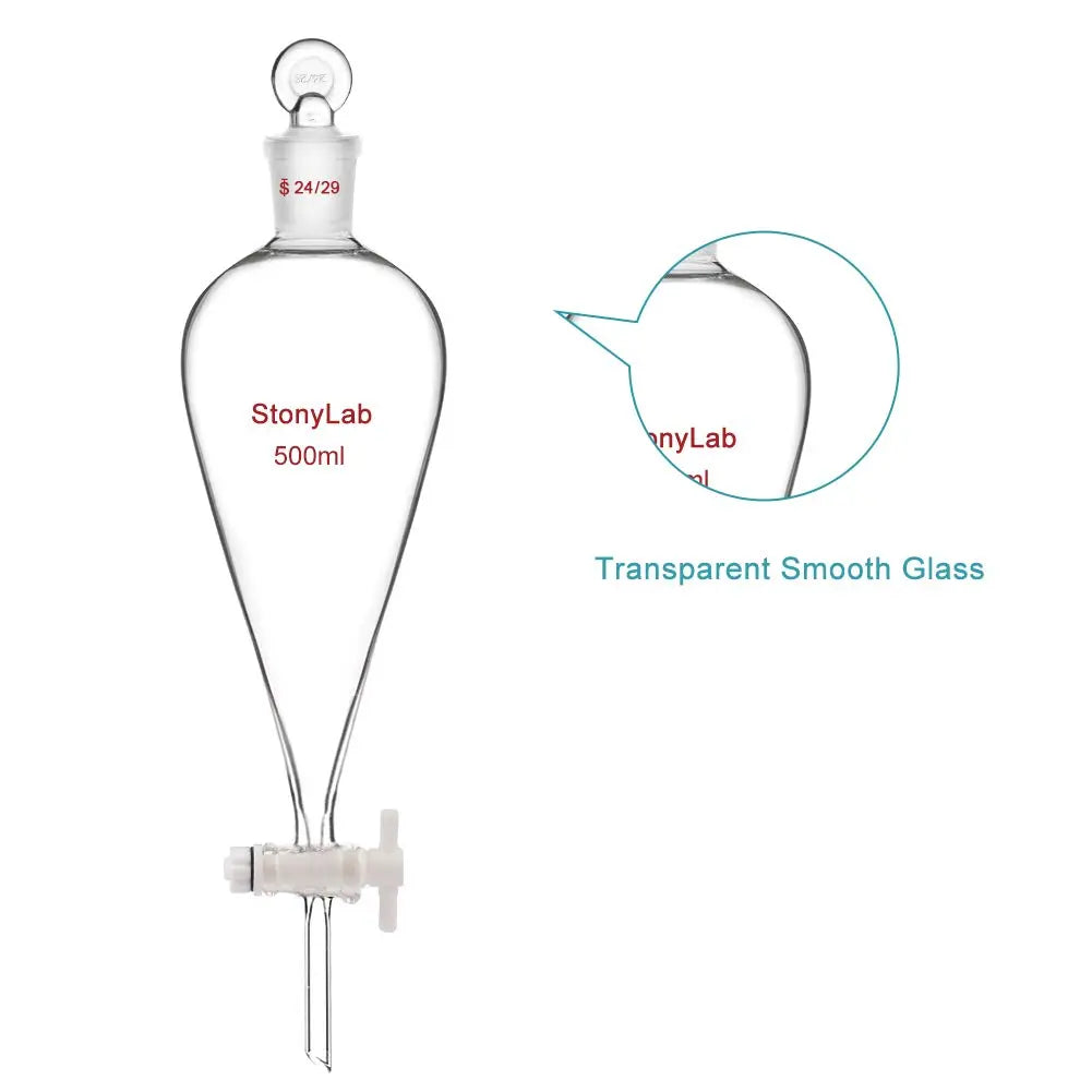 Glass Conical Pear-Shaped Funnel, Separatory Funnel - StonyLab
