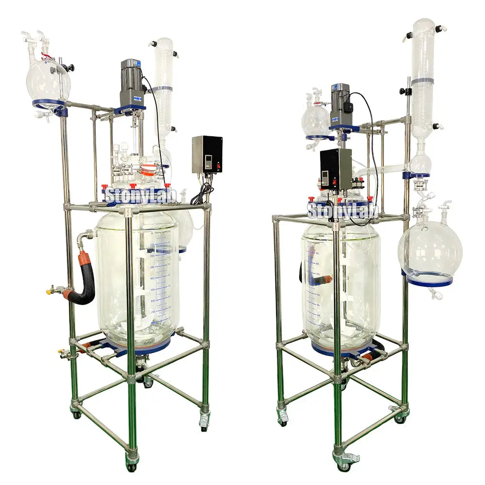 Single or Dual Jacketed Reactor, Borosilicate Glass Reactor - StonyLab