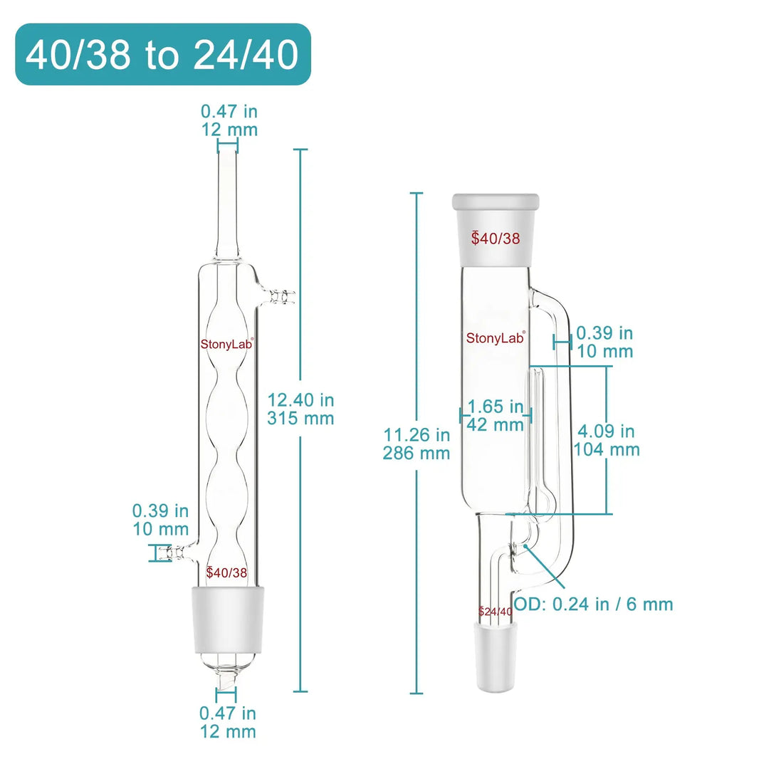 Soxhlet Extractor – Borosilicate Glass, Complete Set for Lab Solvent ...