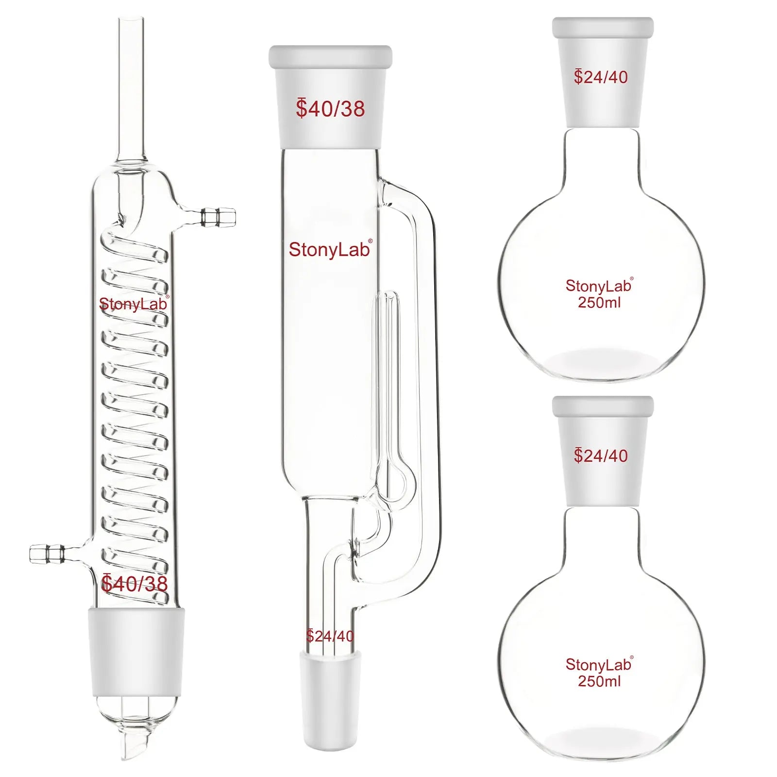 StonyLab Soxhlet Extractor Set with Graham Condenser 4-Pack | Free US ...